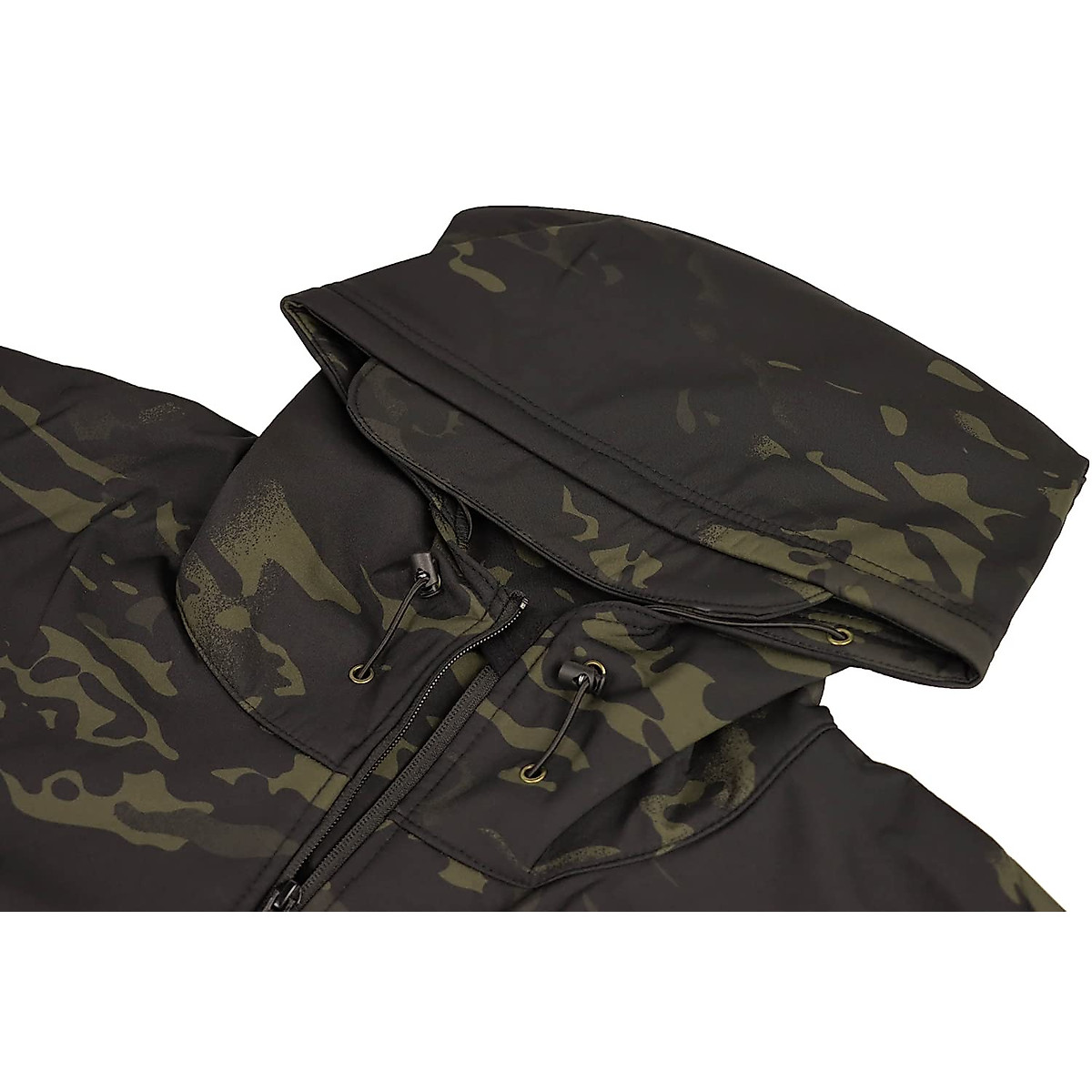 KQTFT Men's Tactical Jacket Softshell, US Medium, CN Large, Night Camo
