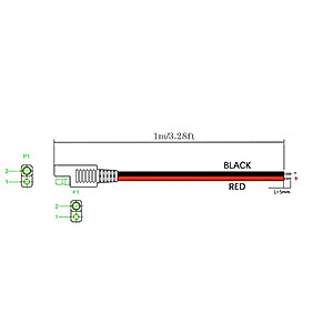 LIXINTIAN 12AWG SAE Connector Extension Cable, SAE Quick Connector Disconnect Plug SAE Automotive Extension Cable, Solar Panel SAE Plug (1m/3.28ft)