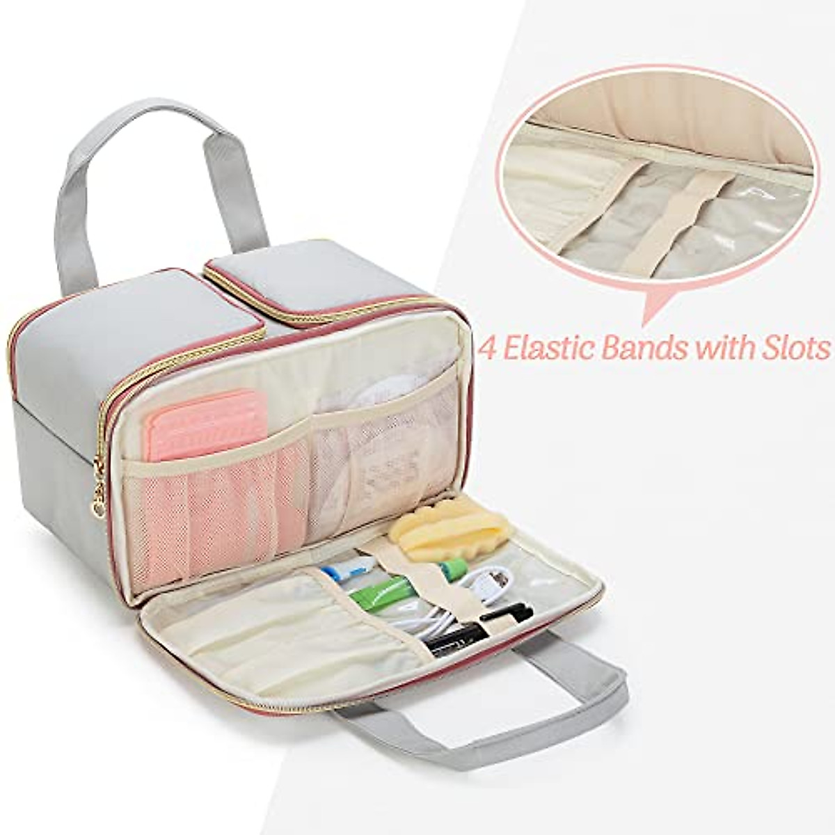 Damero Wearable Breast Pump Bag with Ice Pack and Cooler Compartment Compatible with Willow and Elvie Breast Pump, Tote Bag for Wearable Breast Pump, Pump Parts and Ice Pack, Patent Design