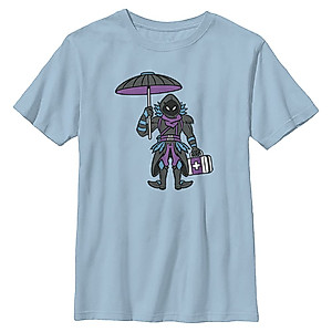 FORTNITE Raven Float On Boy's Solid Crew Tee Light Blue