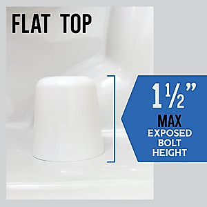 Stinky John's Tall Toilet Bolt Caps: Don't Cut Those Bolts! 100% Made in USA, toilet bolt caps, toilet bolt covers, toilet screw covers (Universal Fit, 2 Pack)