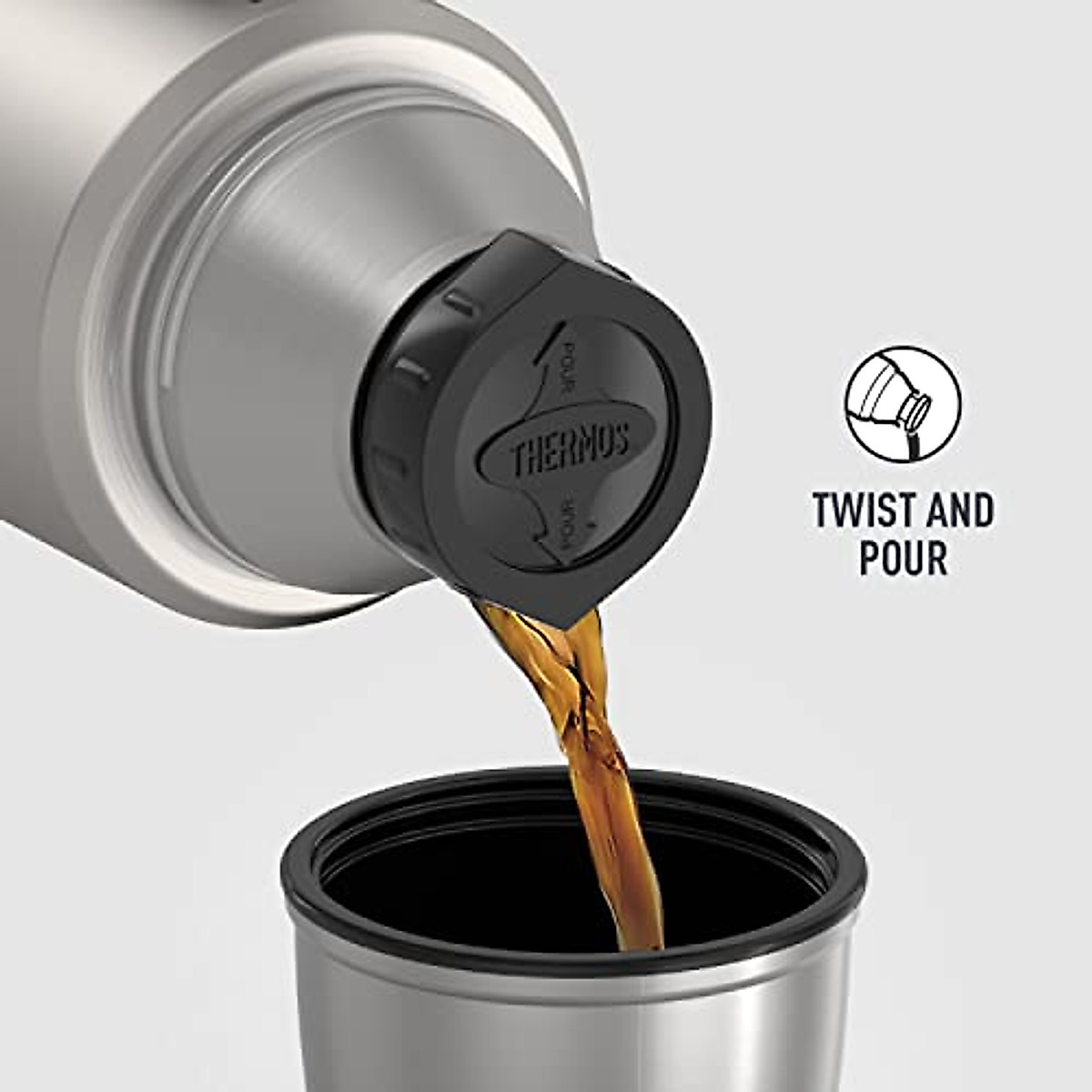 THERMOS Stainless King Vacuum-Insulated Beverage Bottle, 40 Ounce, Matte Steel