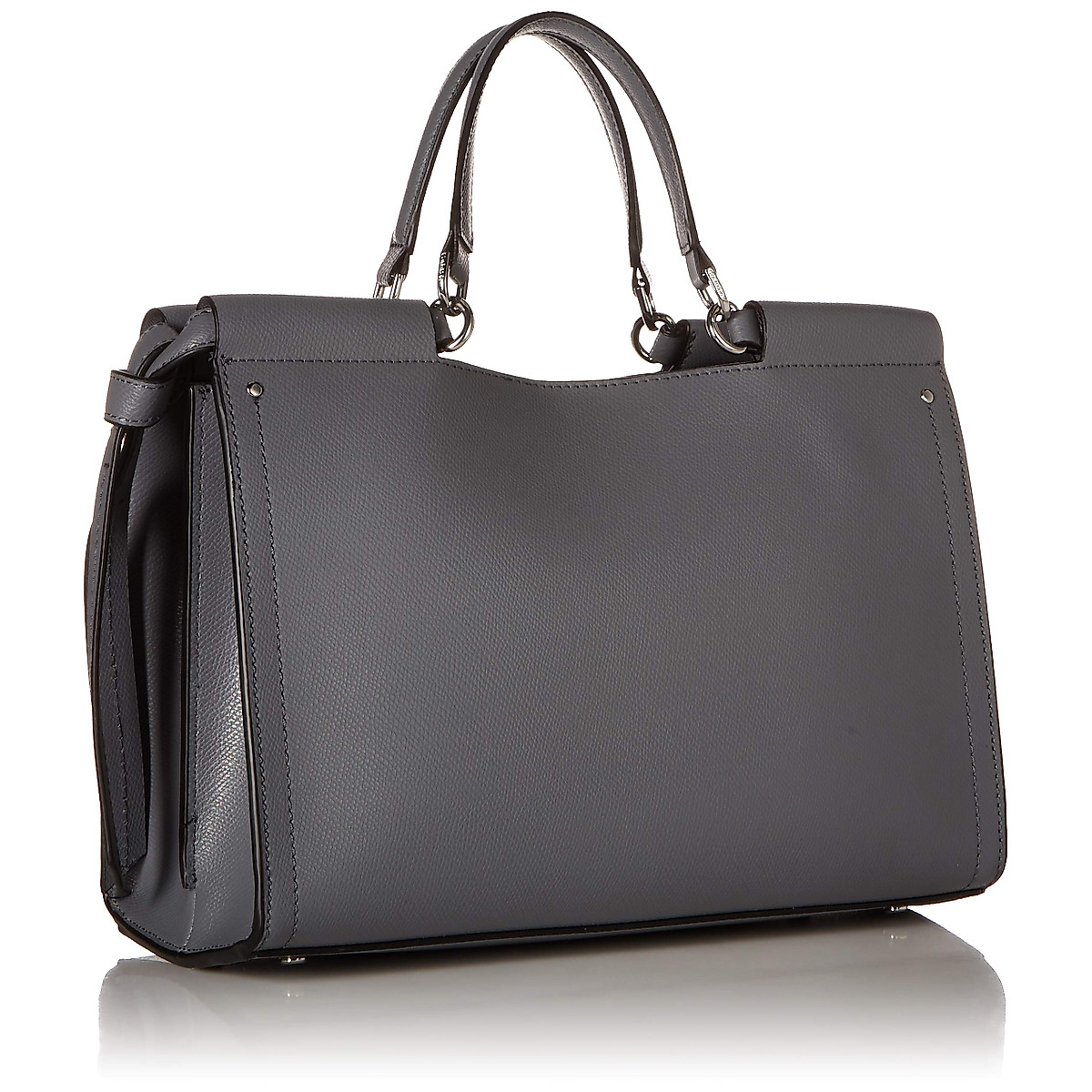 Calvin Klein Callie Crosshatch Leather Knotted Satchel, buff