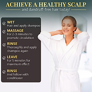 Aroma Dead Sea Black Mud Shampoo - Fights Dandruff, Thinning Hair, Weak Roots & Itchy Scalp. Prevents Hair Loss & Encourages Growth. Ideal for Damaged Hair (12.85 fl.oz)