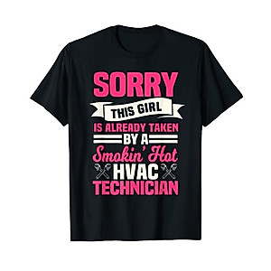 HVAC Technician Wife Mechanic Service HVACR Tech Installer T-Shirt