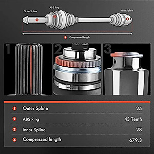 A-Premium CV Axle Shaft Assembly Compatible with Mitsubishi Outlander 2003 2004 2005 2006 L4 2.4L, FWD, Front Right Passenger Side