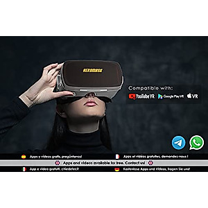 VR Headset with Controller - Virtual Reality Gaming - 3D Glasses Compatible with iPhone 11 XR Samsung Galaxy s10 Xiaomi mi 9. Apple & Android Phone- Professional VR Goggles with Button- Heromask PRO