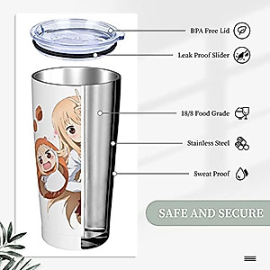 Anime Himouto Umaru-Chan Stainless Steel Thermal Water Cup 20oz With Lid And Straw Coffee Cup, Travel Thermos Cup