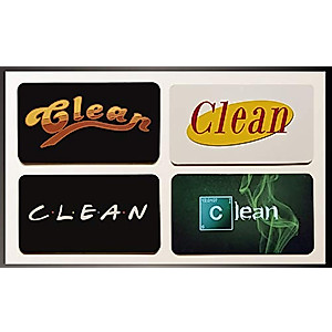 Friends Inspired Clean Dirty Reversible Double Sided Dishwasher Magnet, Strong Universal Sign Indicator with 3M Magnetic Plate, Non-scratching Magnets Tell Whether Dishes Are Clean or Dirty
