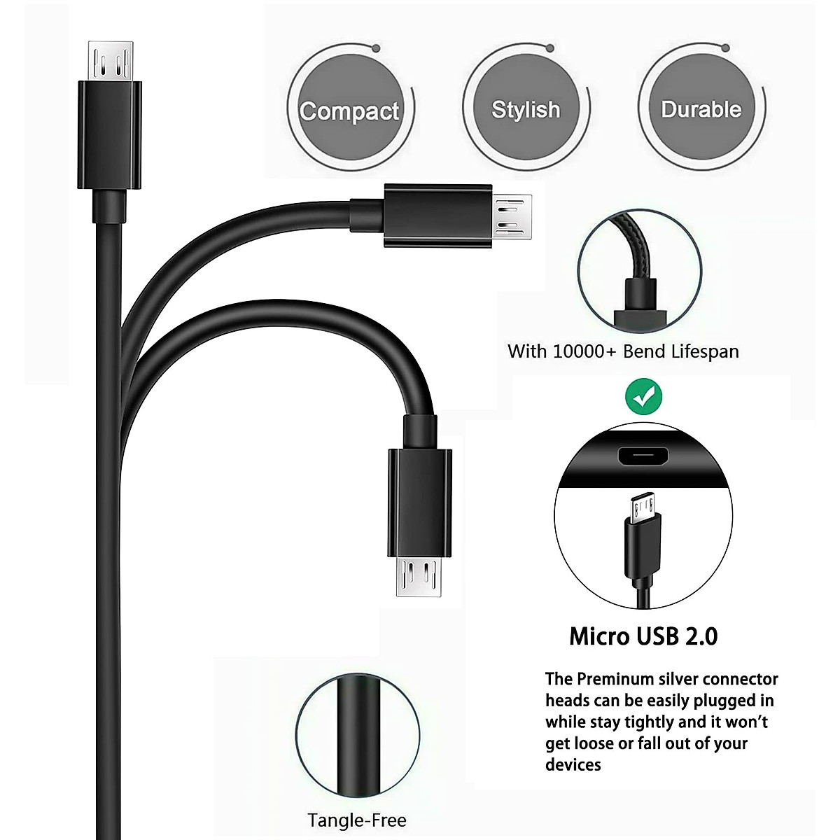 Replacement Charger Charging Power Cable Cord Compatible for Bushnell Wingman GPS Speaker, Treblab FX100 HD7 X5 XR700 XR500 N8 XR100 XGO X5 Z2 BT5 xRun Speakers (5ft Black)