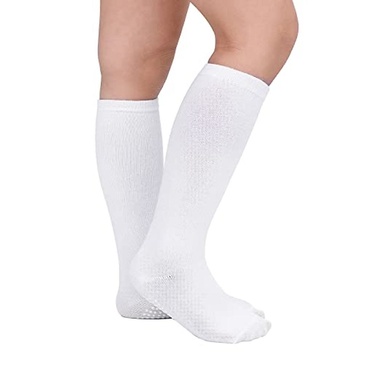 Century Star Baby Girl Socks Boy Knee High Socks Toddler Non-Slip Tube Sock School Soccer Striped Stockings for Infant 1 White 1-3 Years