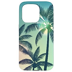 iPhone 15 Pro Exotic Plant Palm Tree Leaves Sunny Beach Summer Tropical Case