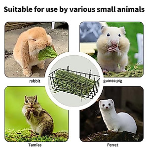 2 PCS Rabbit Hay Feeders Heavy Duty Metal Hay Holders Racks for Bunny Guinea Pig Chinchilla Cage Accessories (S+L)
