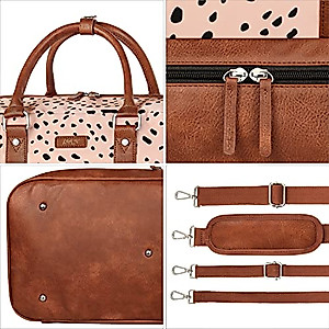 Weekender Bags for Women, Large Overnight Bag Canvas Travel Duffel Bag Carry On Tote with Shoe Compartment 21" for Women & Men 3Pcs Set