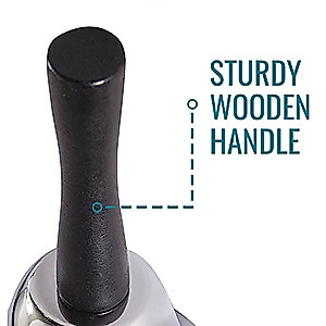 DMI Hand & Call Bell to Care for The Sick and Elderly/ Signal Dinner/ Call for Pets, Silver, 4.75"