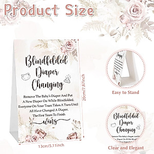 Lineshading 9 Pcs Baby Shower Game Supplies for Blindfold Diaper Changing Baby Dolls with Blindfolds Diapers Baby Changing Diaper Race Game Set for Baby Shower (Rose,Flesh Pink)