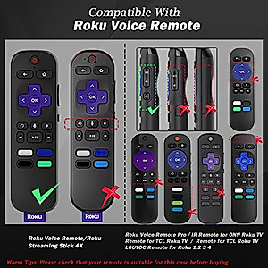 Seltureone 2 in 1 Remote Cover with AirTag Holder for Roku Voice Remote (Glow in The Dark), Roku Remote Cover Silicone Protective Case, Anti Slip Shock Absorption Washable, Green