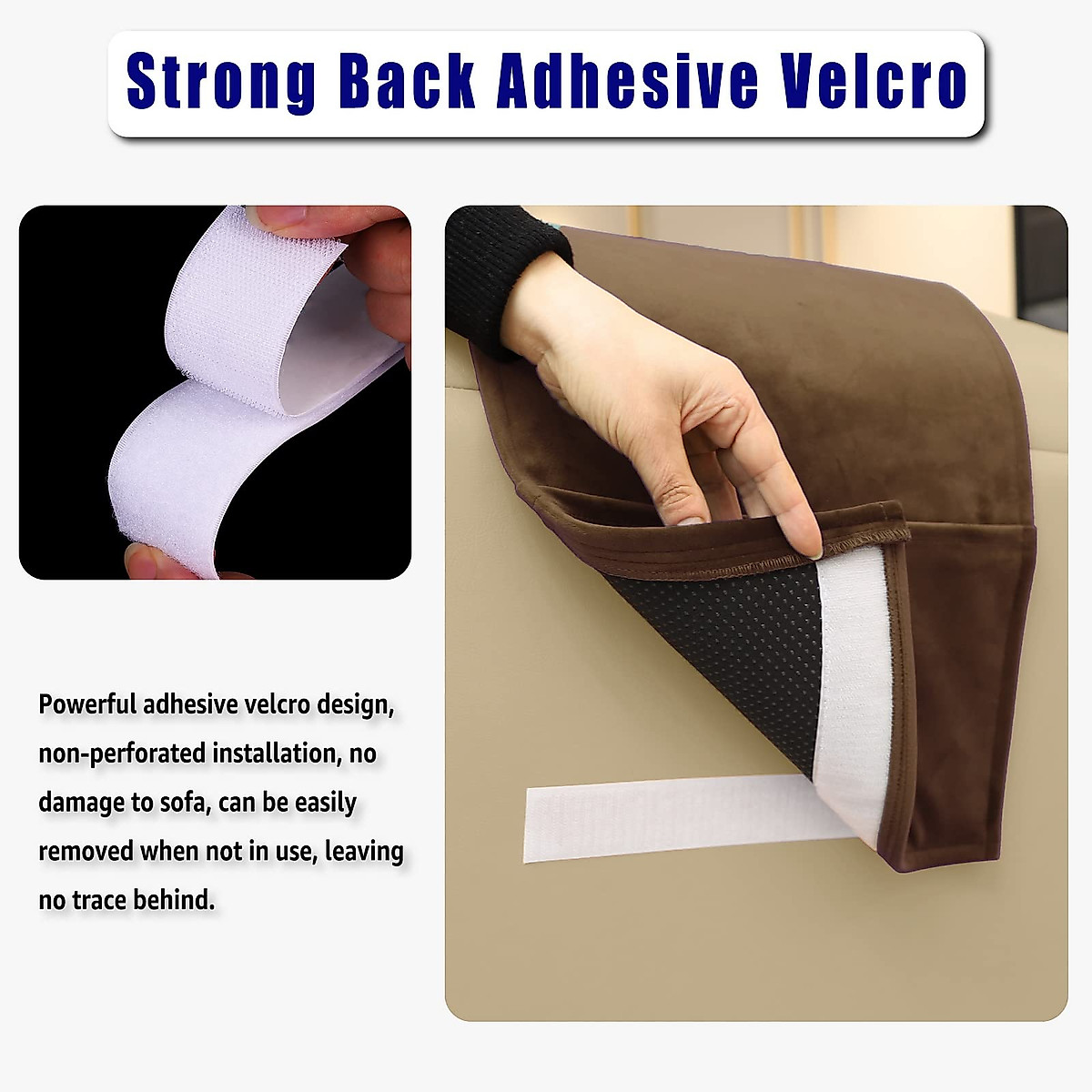 AmazeCov Velvet Recliner Head Pillow with Non-Slip Base - Adjustable Neck Support for Pain Relief in Home, Office and Travel (Brown)