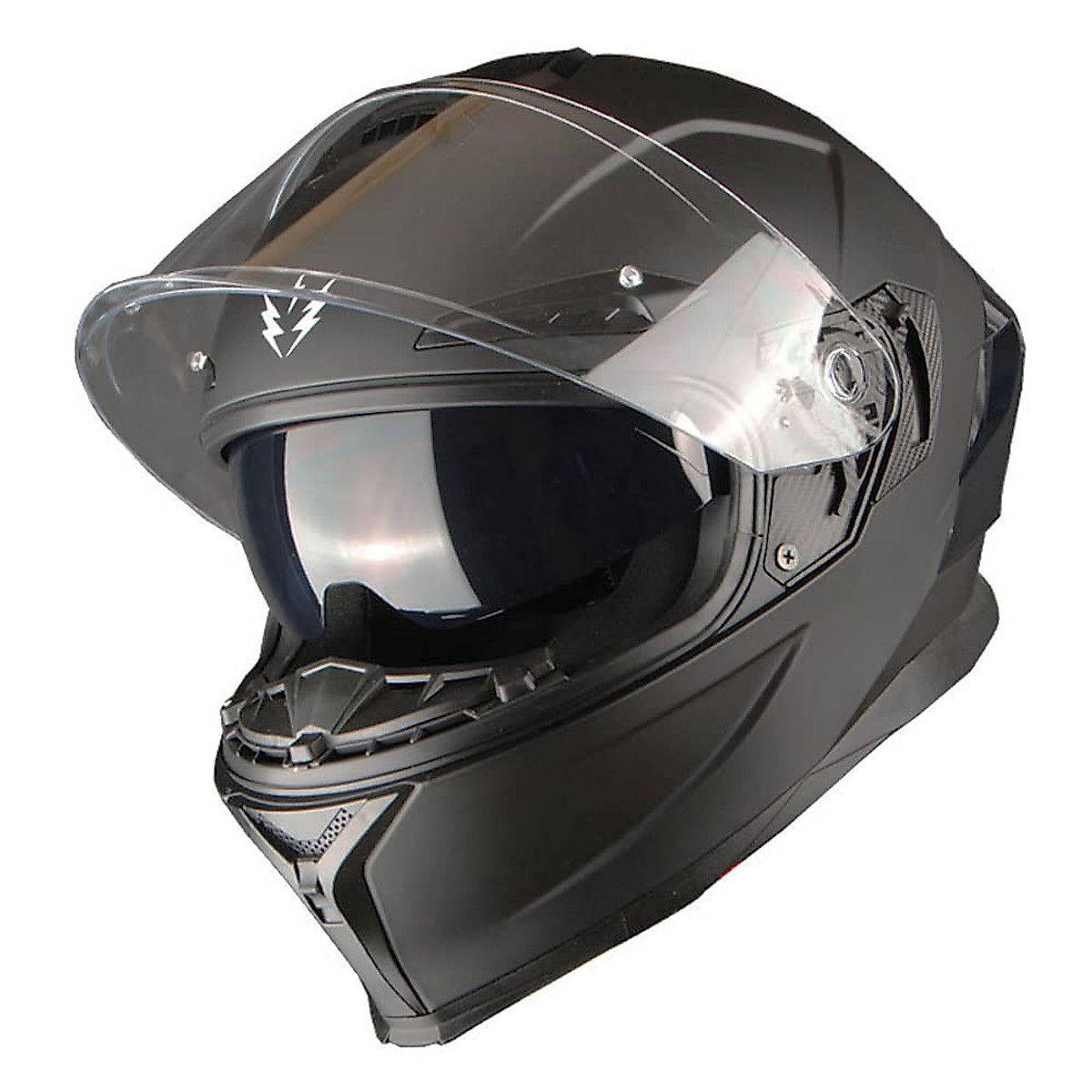 1Storm Motorcycle Full Face Helmet DOT Adults Street Bike Dual Visor Sun Inner Shield Anti Fog Pinlock Ready Shield : Matt Black