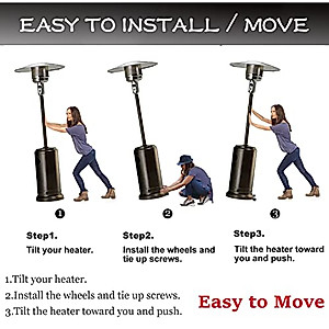Universal Patio Heater Wheel Kit-Easy to Move/Install-Gas Patio Heater Replacement Universal Movable Wheel, Patio Heater Parts Outdoor Umbrella Gas Heater Wheel