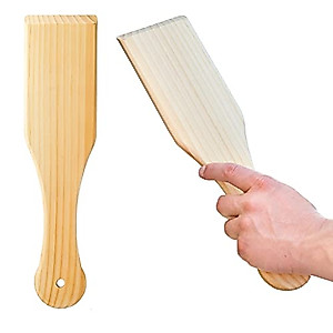 Wood Grill Scraper Made in USA Pure Pinewood Clean Your Barbecue Grill Grates Naturally 14" Inch Long with 3" 3/8 inch Scraper 5/8" inch Thick