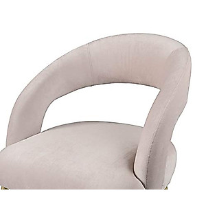 TOV Furniture Rocco Mid Century Modern Glam Dining Chair, 23.6", Blush