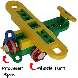 Whirligig STEM Toys for Girls & Boys | Building Blocks for 5 Year Old+ | Creative Construction Educational Engineering Set | 106 Pieces | Best Kids Gift Kit for Ages 5, 6, 7, 8, 9, 10 Yr.