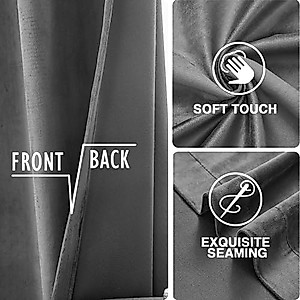 ChrisDowa Grey Velvet Curtains 84 inches Long, 2 Panels Set Thermal Insulated Room Darkening Velvet Curtains for Living Room, Privacy Grommet Window Curtains for Bedroom (Gray, 52 x 84 Inch)