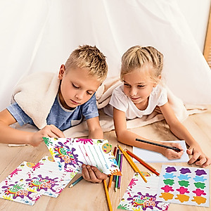 Pajean 24 Set Art Painting Party Invitations with Envelopes Colorful Birthday Invitation Cards Paint Themed Invitation Letters Paint Fill in Invites with 30 Stickers for Art Party Supplies