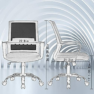 Home Office Chair Ergonomic Desk Chair Swivel Rolling Computer Chair Executive Lumbar Support Task Mesh Chair Adjustable Stool for Women Men (White)