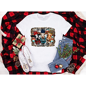 Heifers it's Cold Outside Christmas Sublimation Transfer, Cows, Farm, Leopard Heifer, Printed Sub, Sublimation Design Transfer, Ready to Use (Adult x1-8.5+')