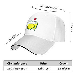 Masters Tournament Golf Baseball Cap Adjustable Magic Buckle Design Casual Sandwich Baseball Hat for Men Women Sports Hiking Outdoor Headwear