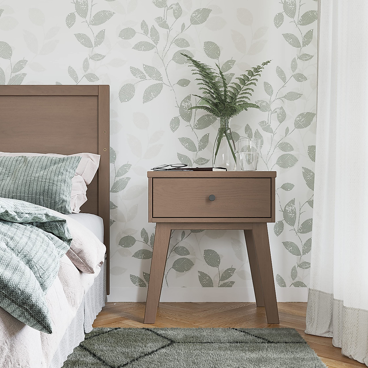 Child Craft SOHO 1 Drawer Nightstand for Nursery or Bedroom, Large Storage Drawer, Made of Sturdy Pinewood, Non-Toxic, Baby Safe Finish (Dusty Heather)