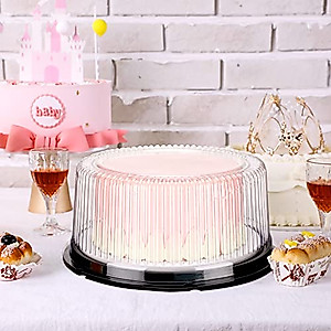 20 Pieces Round Cake Carrier 10 Inch Plastic Containers for Cake Clear PET Cake Transport Container Disposable Cake Containers Carriers with Dome Lids Cake Holder Display Containers for Transport