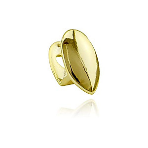 18k Gold Plated Grillz Vampire Dracula Teeth Grillz 2pc Single Fangs and 6 Bottom Grillz Set