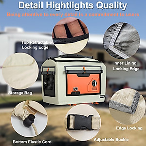 Akkkan Generator Cover,Generator Running Cover, Four side Retractable Generator Cover, Suitable For Honda 2200, Champion, Wen56235i, Genmax, Westinghouse,etc (21.7 "Lx 13.8" Wx 17.4 "H, Khaki)
