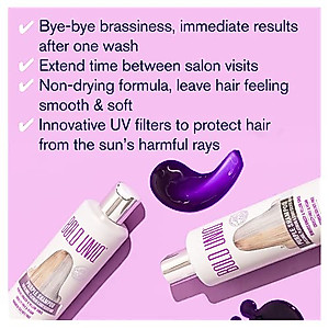 Purple Shampoo for Blonde Hair - Blonde Toner Eliminates Brassy Yellow Tones for Bleached, Platinum, Bleached, Gray, Ash, Silver & Blonde Hair - Paraben & Sulfate-Free, Cruelty-Free & Vegan - 8 Fl Oz