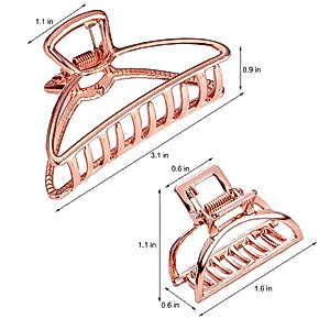 8 Pieces Metal Hair Claw Clips Set, Includes 3 Inches Large Size Hair Catch Barrette Jaw Clamp and 1.57 Inches Small Half Bun Hairpins for Women, Hair Accessories