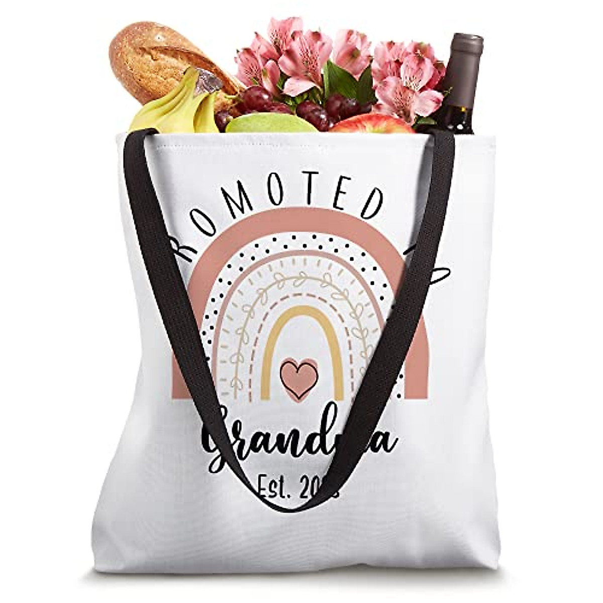 Promoted To Grandma Est 2023 Rainbow, Mother's Day Tote Bag