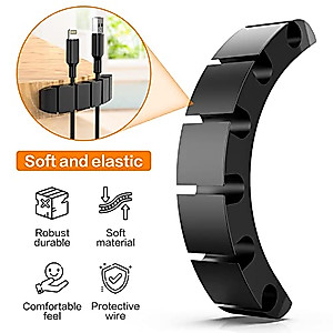 Adhesive Cord Holders 10 Pack, Cable Clips,Ideal Cable Cords Management for Organizing Cable Wires-Home, Office, Car, Desk Nightstand-White