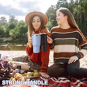 AUSOR 30 oz Tumbler with Lid and Straw,Water Bottle,Insulated Tumbler for Hot & Cold, Blue & Blue to Pink