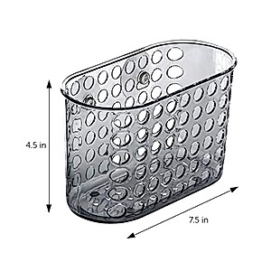 DecorRack Bath Caddy Basket with Suction Cups, Large Size, 7.5 Inch Long, Space Saving Shower Organizer Perfect to Hold Toiletries and Kitchen Accessories -BPA Free- Acrylic Plastic (1 Pack)