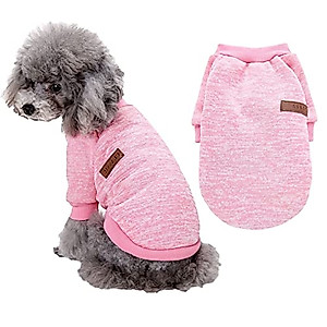 Pet Dog Sweater for Small Medium Dogs Boy Girl Puppy Warm Clothes Winter Pink M