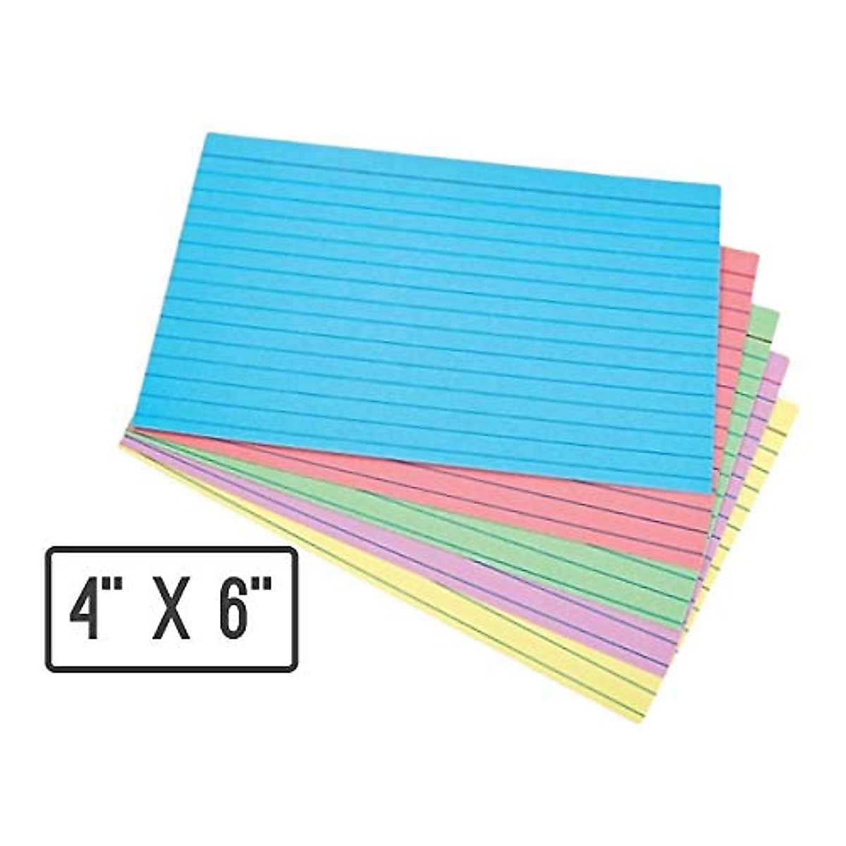1InTheOffice Ruled 4" x 6" Index Cards, Assorted Pastel, 200/Pack