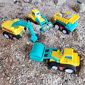 M-jump Pull Back Vehicles , 12 Pack Assorted Construction Vehicles Toy , Vehicles Truck Mini Car Toy For Kids Toddlers Boys,Pull Back and Go Car Toy Play Set