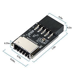 MZHOU USB 2.0 Front Panel Header USB 9pin to USB 2.0 Type-E Internal Adapter
