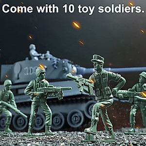 Remote Control Tank, RC WW2 German Tiger Army Tank Toy, 2.4Ghz 9-Channel RC Military Vehicles with Rotating Turret and Sounds, Best for 6 7 8 9 Boys Kids Xmas Military Toys