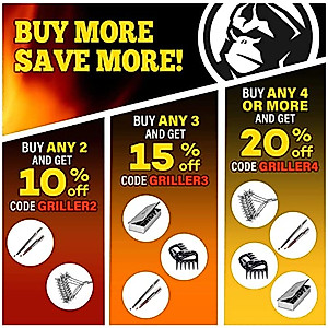 Meat Claws Meat Shredder for BBQ Best Pulled Pork Shredder Claw x 2 For Barbecue, Smoker, Grill (Solid Metal) Bundle with Meat Claws Meat Shredder for BBQ 5.91 x 4.72 x 1.18 inches