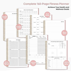 Fitness Workout Journal for Women & Men, A5(5.5" x 8.2") Workout Log Book Planner for Tracking, Progress, and Achieving Your Wellness Goals-Pink