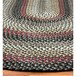 Super Area Rugs Santa Maria Braided Rug Indoor Outdoor Rug Washable Reversible Patio Deck Carpet, Verdant, 4' X 6' Oval